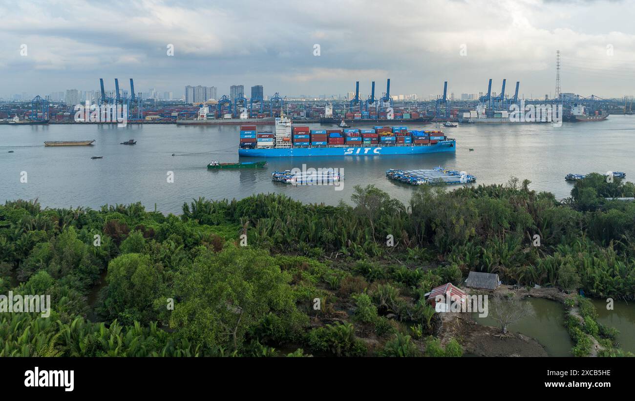 April 16, 2024: panoramic view of Cat Lai international port, Ho Chi ...