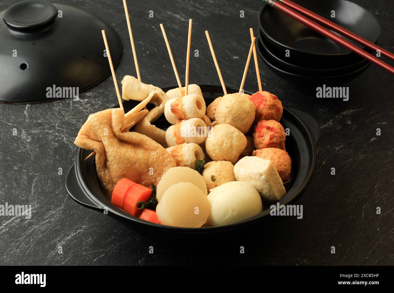 Oden Claypot, Japanese Warm Konbu Soup with Various Fish Balls Stock ...
