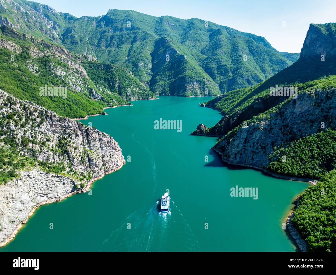 Aerial image of hydroelectric lake of Komani in Shkoder, northern Albania Stock Photo - Alamy