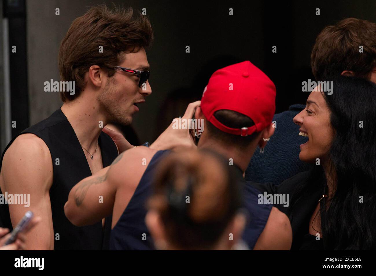 Luca Apple arrives at the Emporio Armani fashion show during the Milan ...