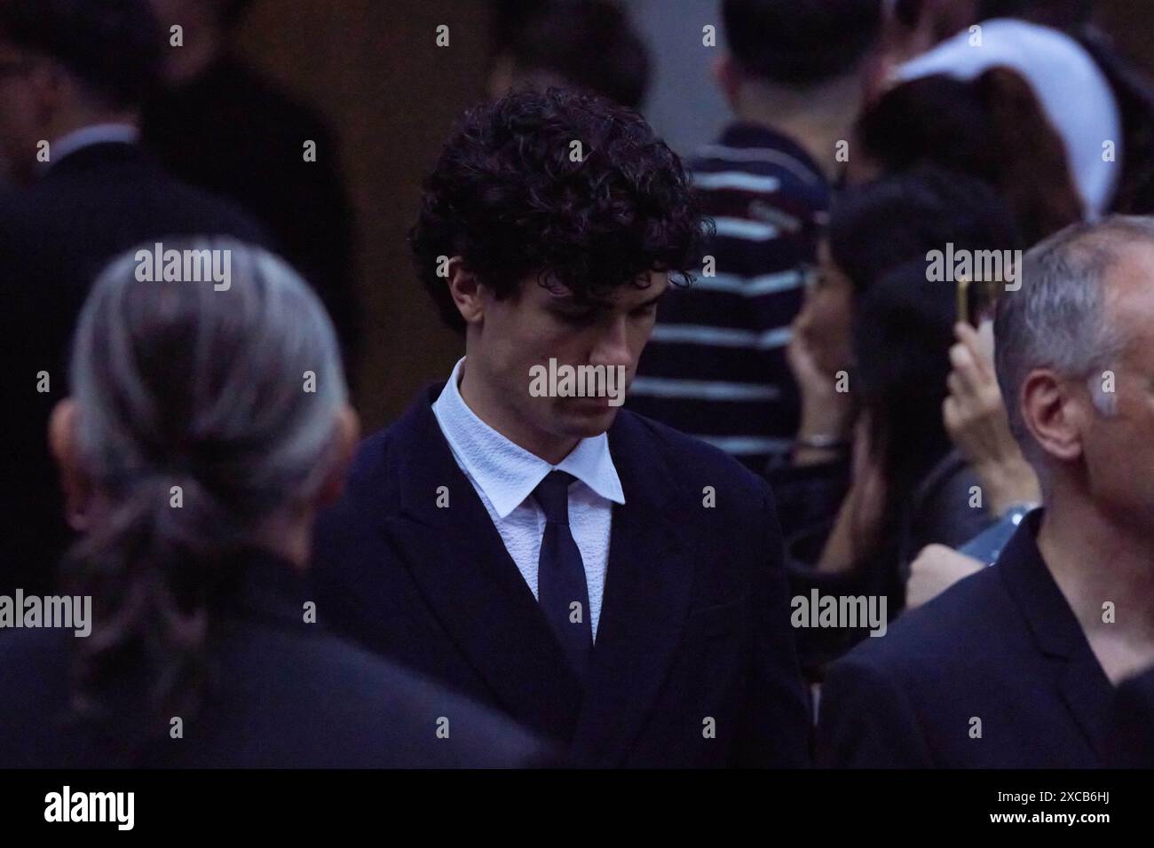 Giuseppe Spata leaves the Emporio Armani fashion show during the Milan ...