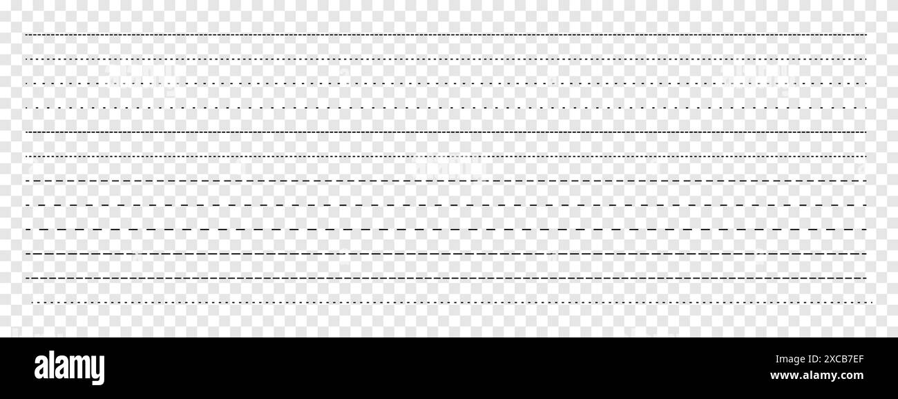 Set of dashed lines isolated on transparent background Stock Vector ...