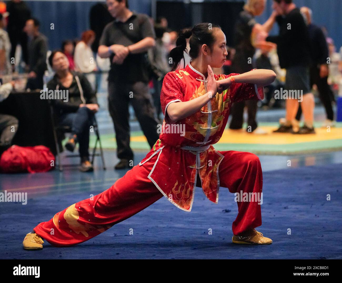 (240616) -- VANCOUVER, June 16, 2024 (Xinhua) -- A contestant competes ...