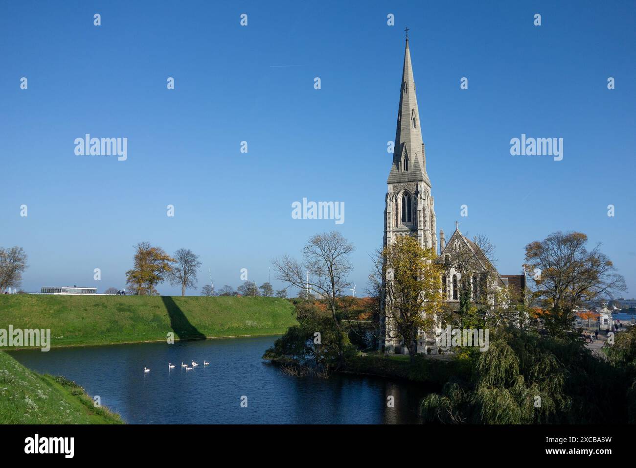 St Alban Church (Sankt Albans Kirke) in Copenhagen, Denmark with ...