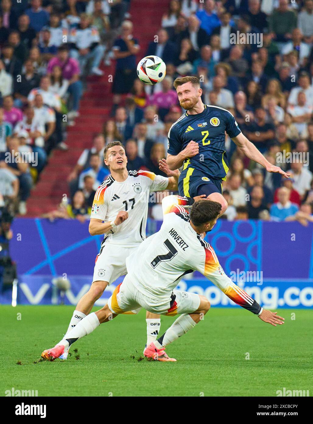 Anthony Ralston, SCO 2 compete for the ball, tackling, duel, header ...