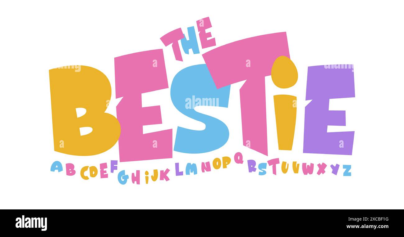 Silly jumpy alphabet, joyful dancing letters, playful cheerful font for ...