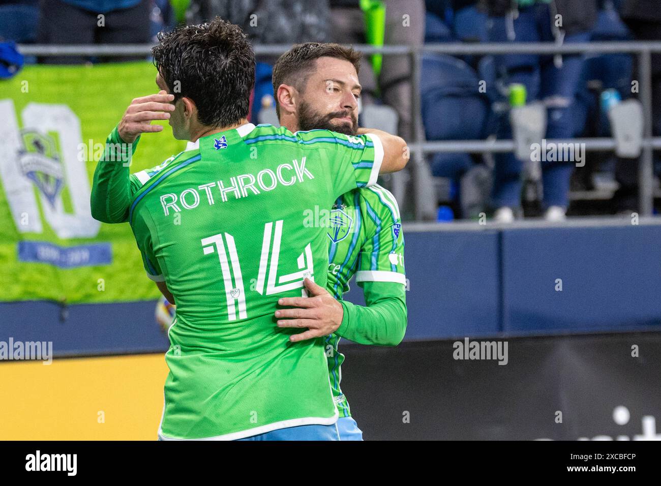 Seattle, Washington, USA. 15th June, 2024. Seattle Sounders players ...