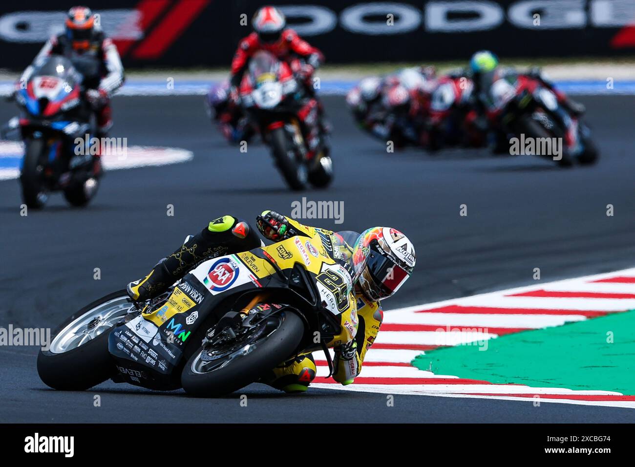 Andrea Iannone of Team Goeleven with Ducati Panigale V4R seen in action ...
