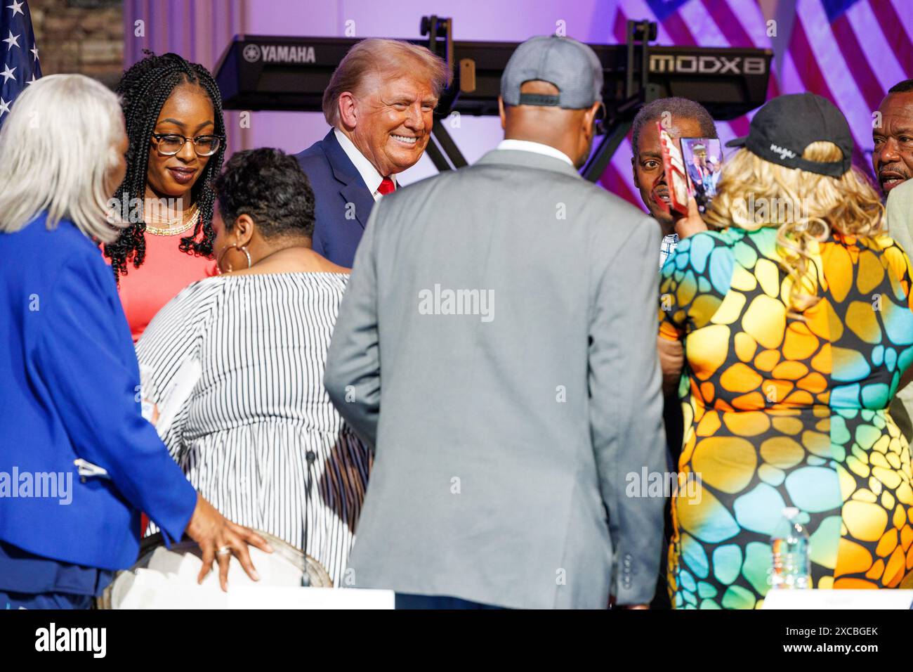 Former President Donald Trump attends a Black Americans for Trump ...