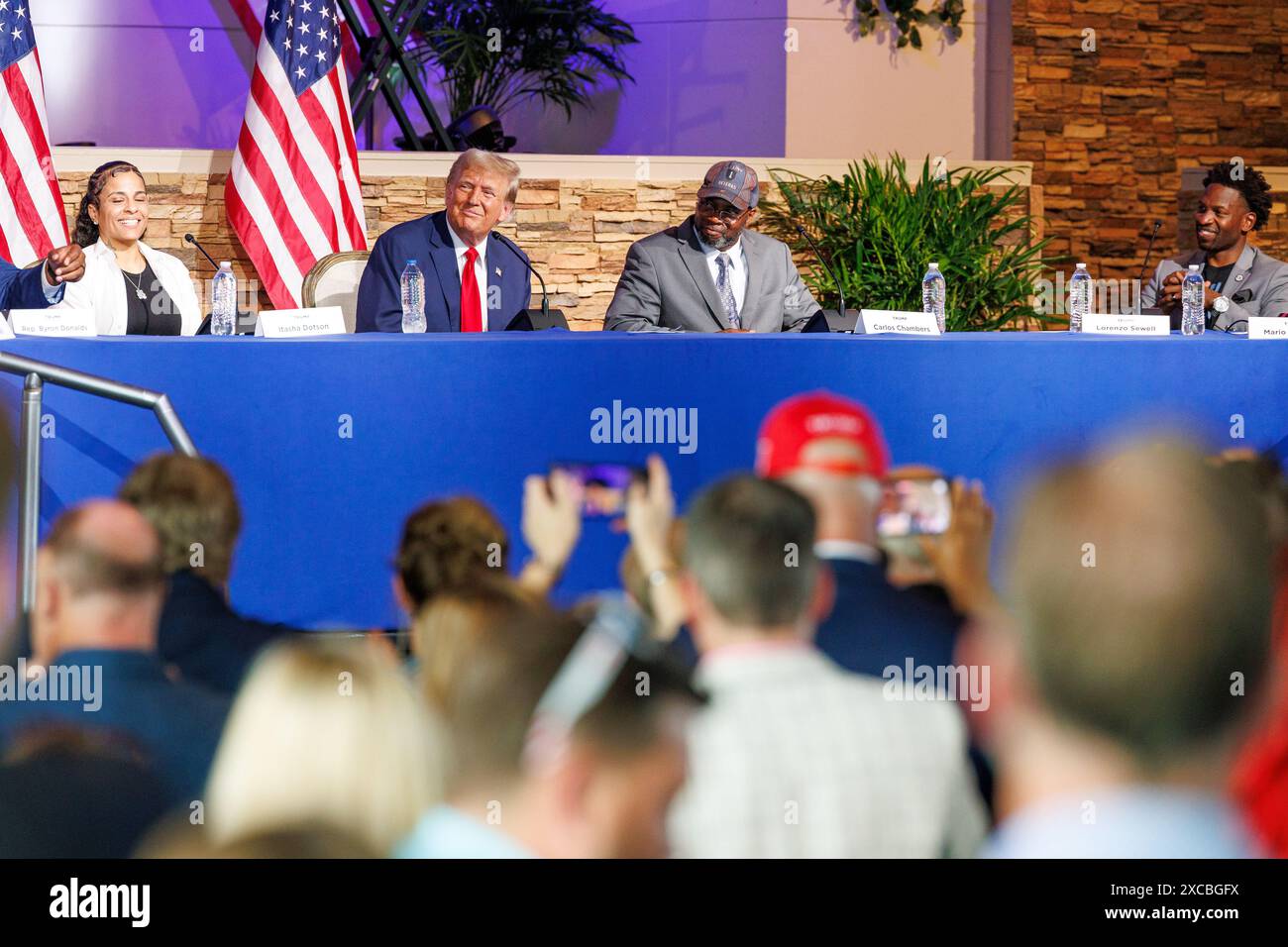 Former President Donald Trump speaks at a Black Americans for Trump ...