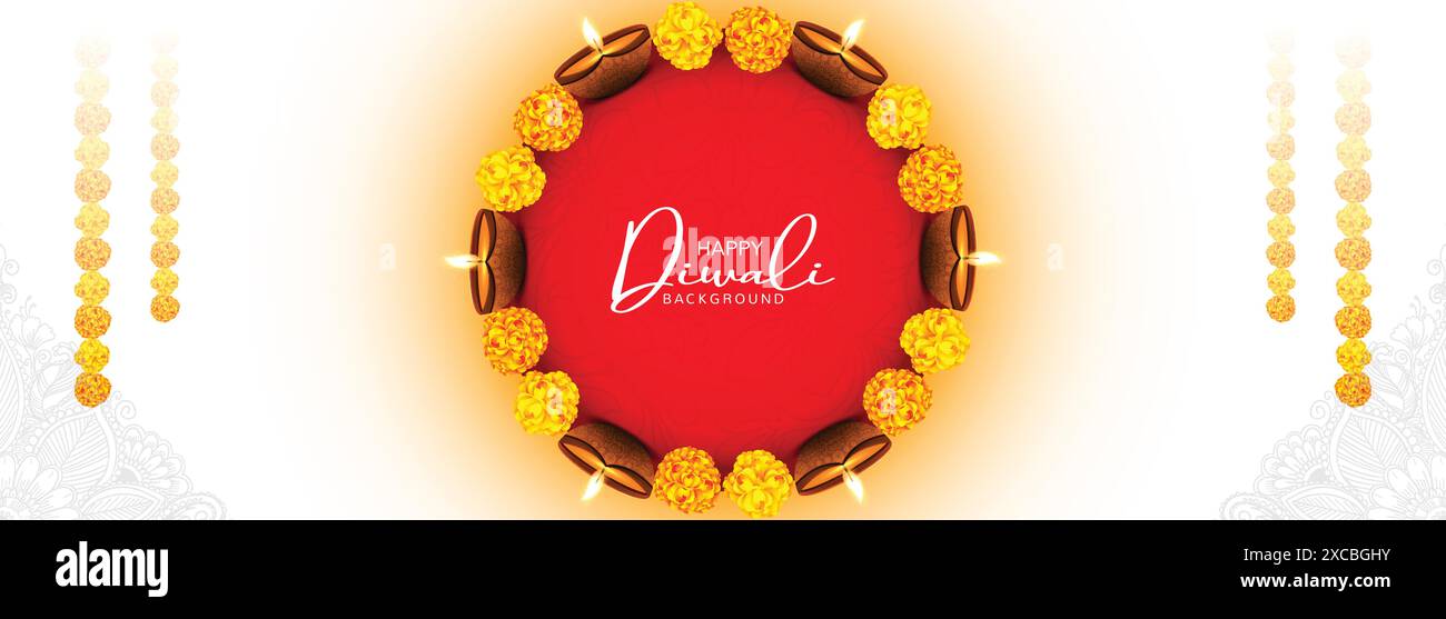 Beautiful realistic diwali diya banner celebration background Stock ...