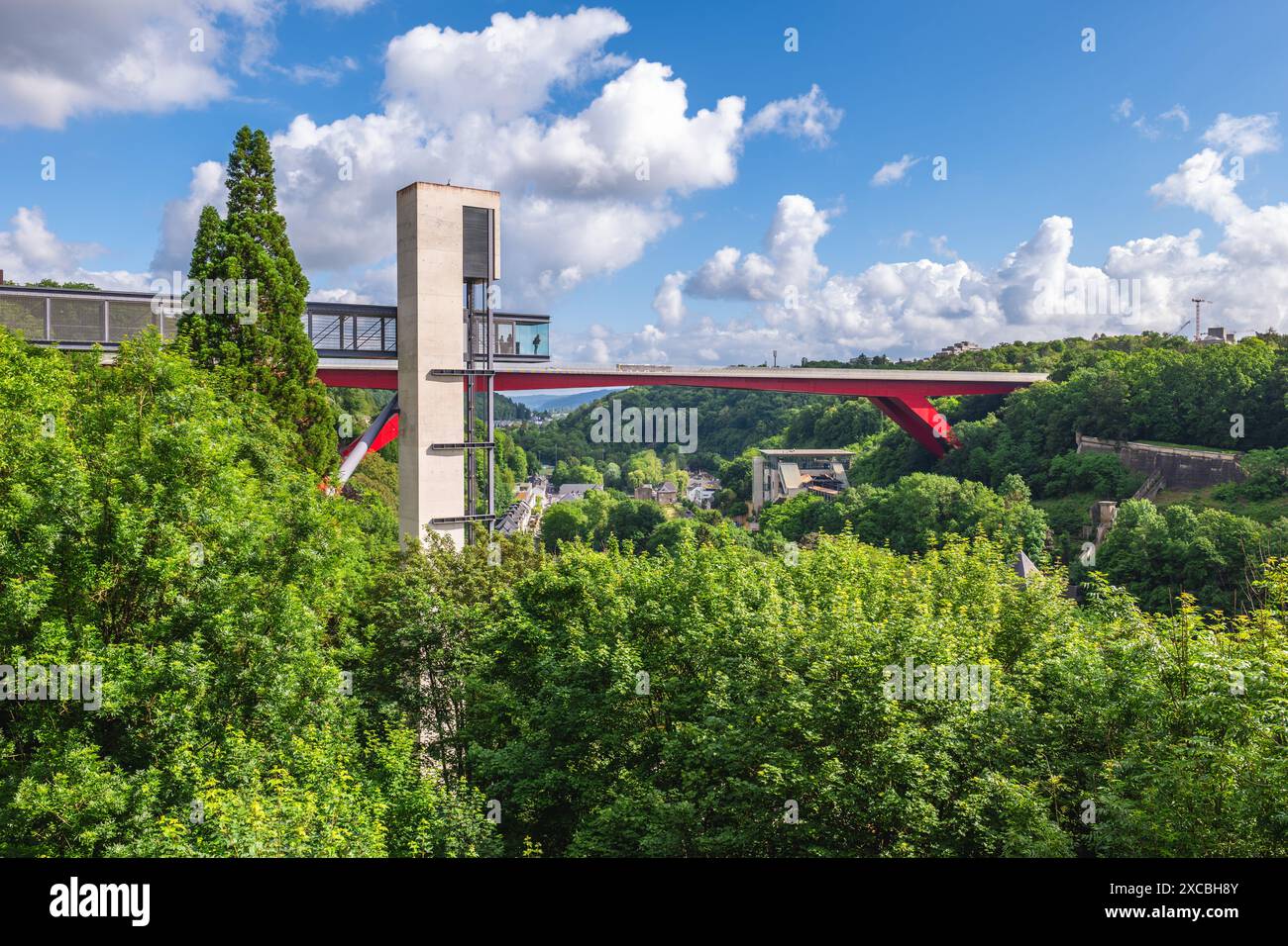 Pfaffenthal Panoramic Elevator and Grand Duchess Charlotte Bridge in ...