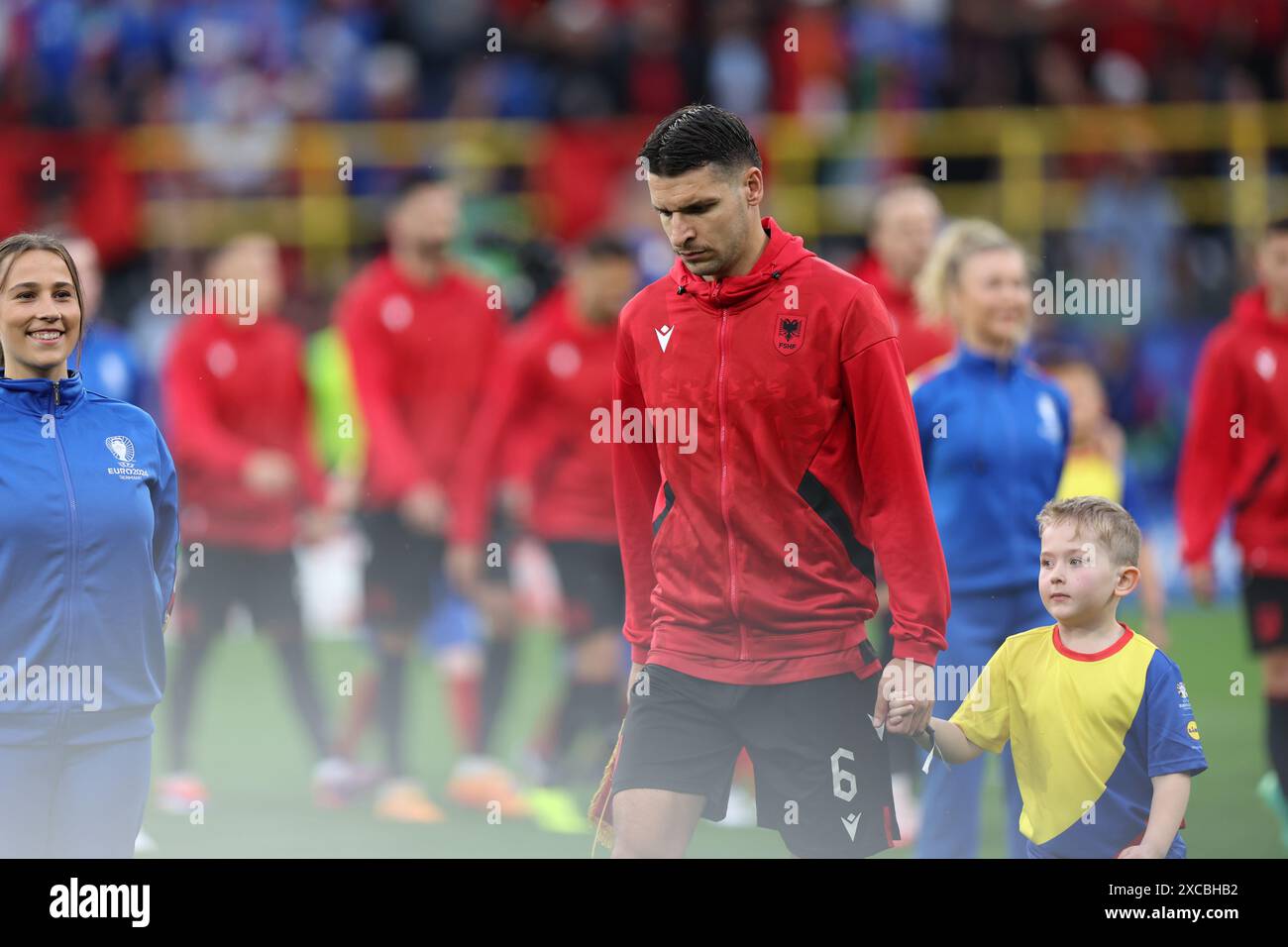 Berat Djimshiti of Albania during the EURO 2024, Group B football match ...
