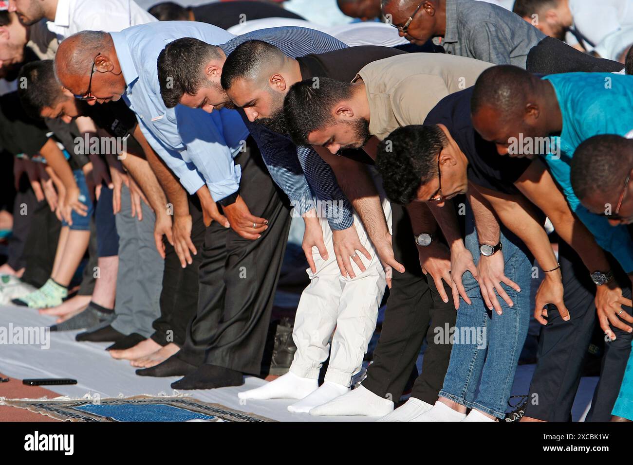 Bucharest, Romania. 16th June, 2024. Members of muslim community of ...