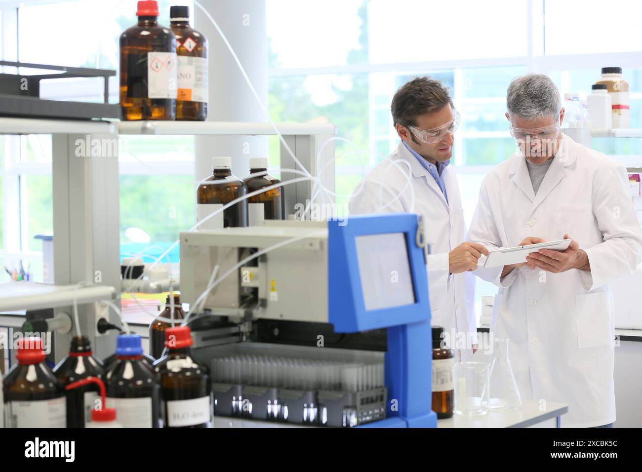 Flash chromatography, method used to purify individual chemical ...