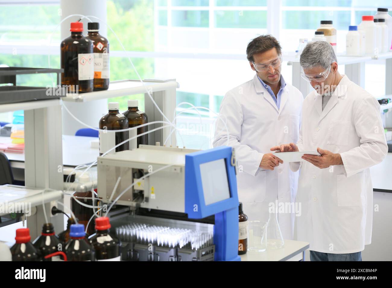 Flash chromatography, method used to purify individual chemical ...