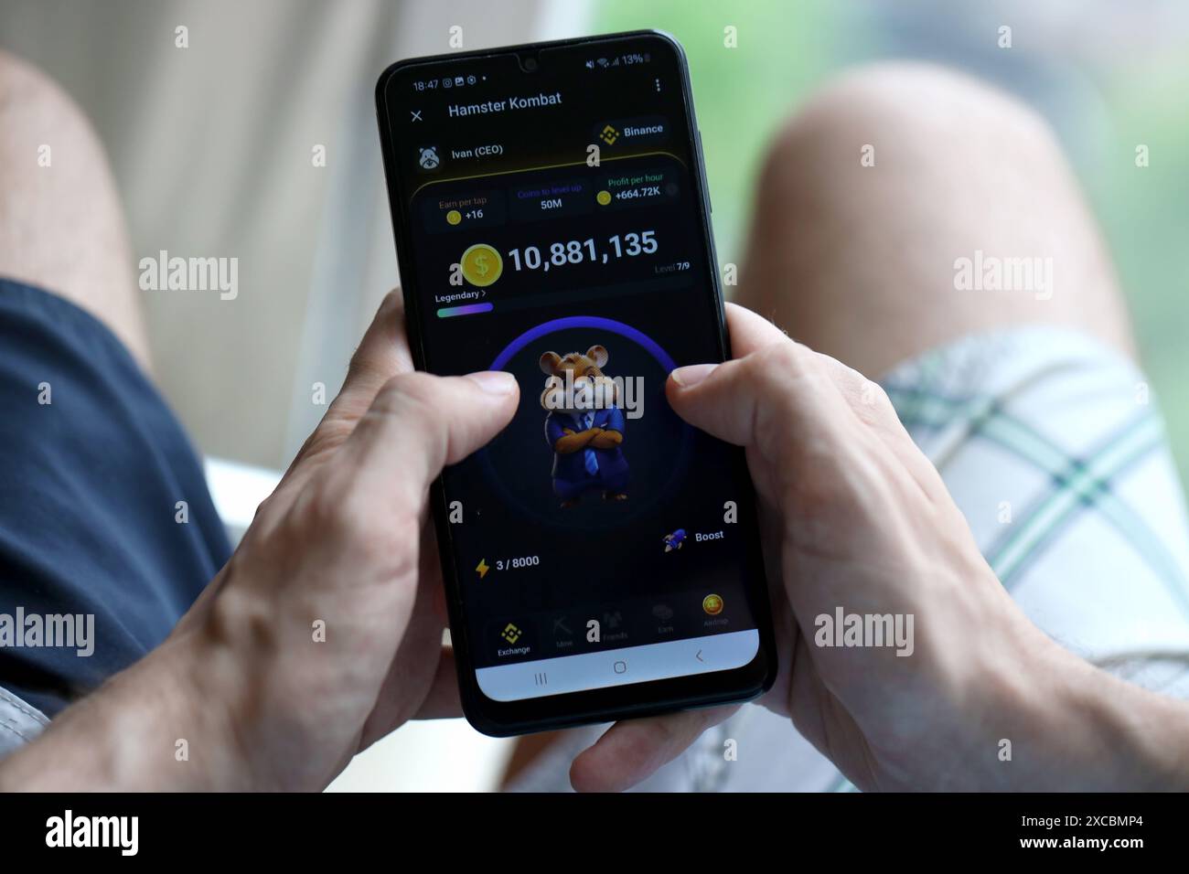 KYIV, UKRAINE - APRIL 20, 2024 Hamster Kombat telegram bot on ...