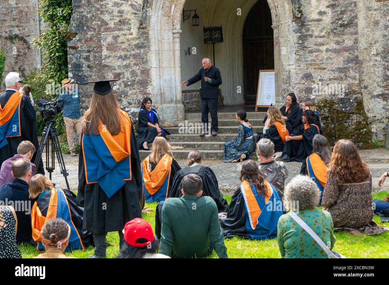 Satish Kumar speaking at graduation event, Schumacher College ...