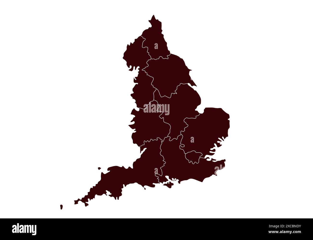 England country map. Map of England in gray color. A gray vector map of ...