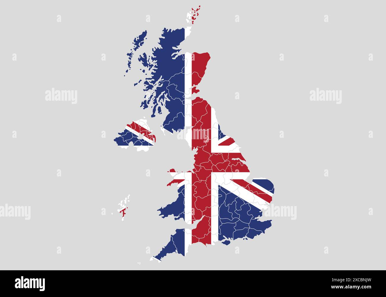 Map of the country of the United Kingdom. Detailed vector map of the ...
