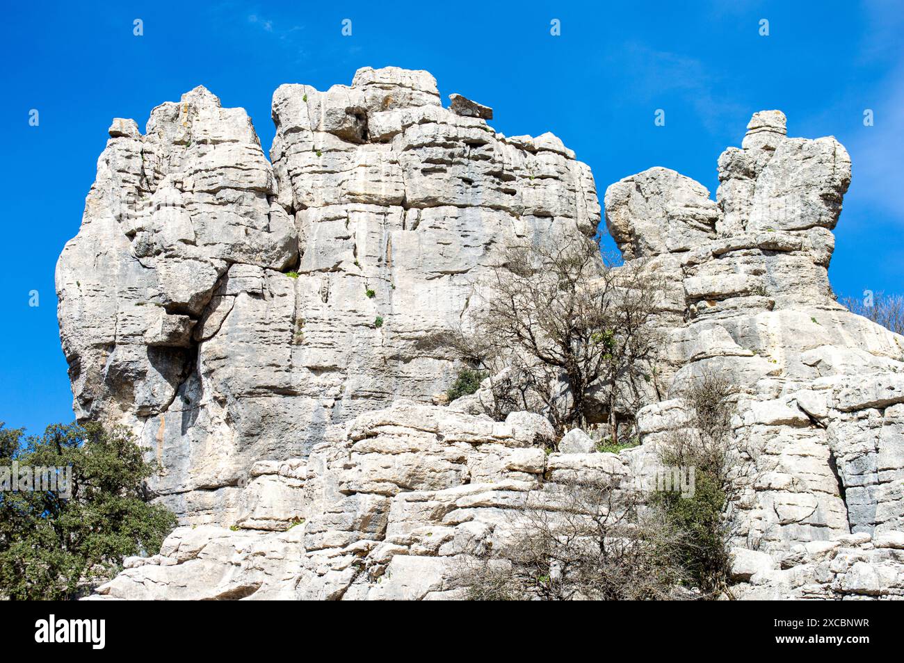 Hiking in the Torcal de Antequerra National Park, limestone rock ...