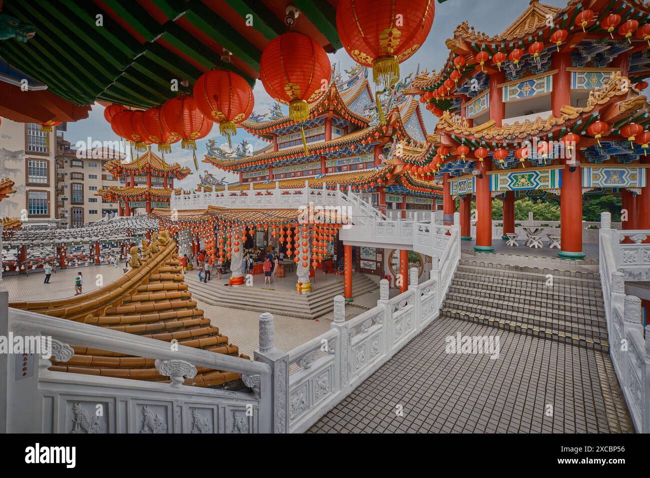 Thean Hou Temple in Kuala Lumpur, Malaysia is a six-tiered temple of ...