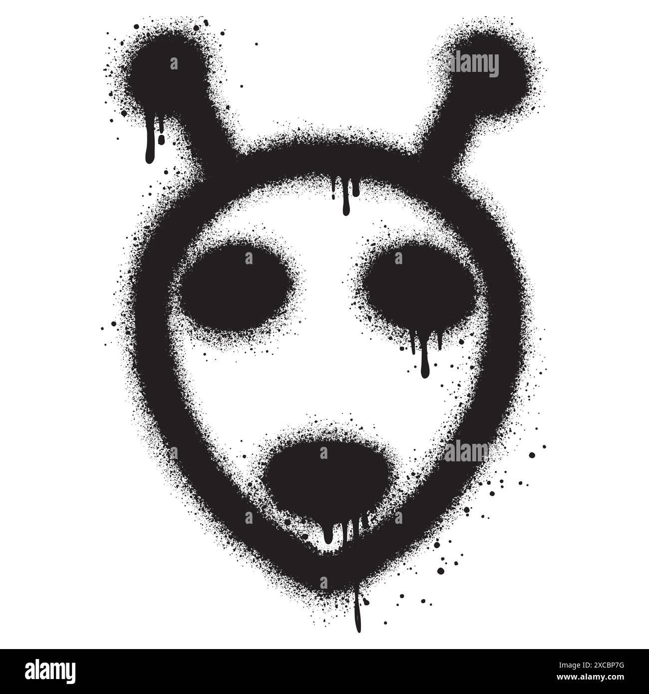 Graffiti Spray Paint alien Isolated on white background Stock Vector ...