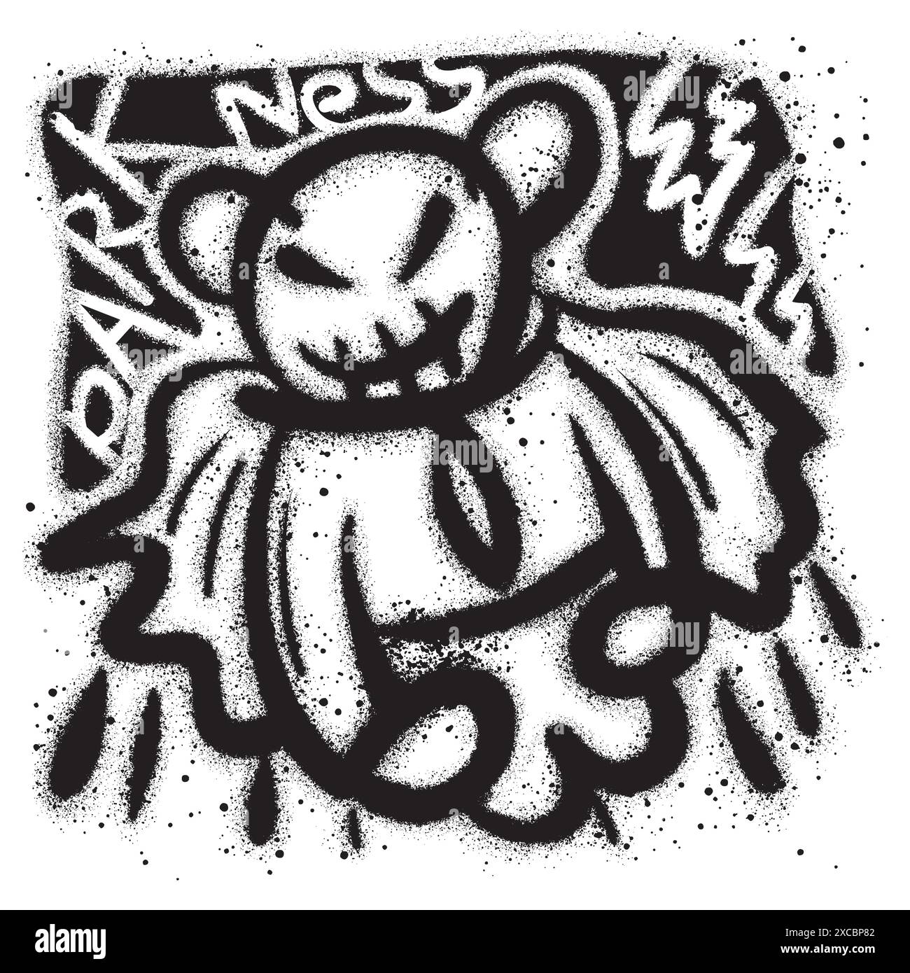Black spray paint with teddy bears with slogan Dark ness Stock Vector ...