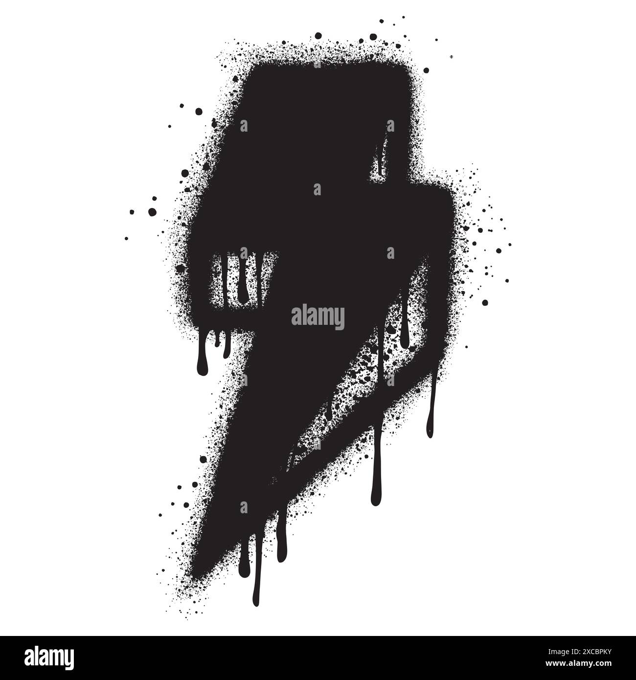 Spray Painted Graffiti thunderbolt Sprayed isolated with a white ...