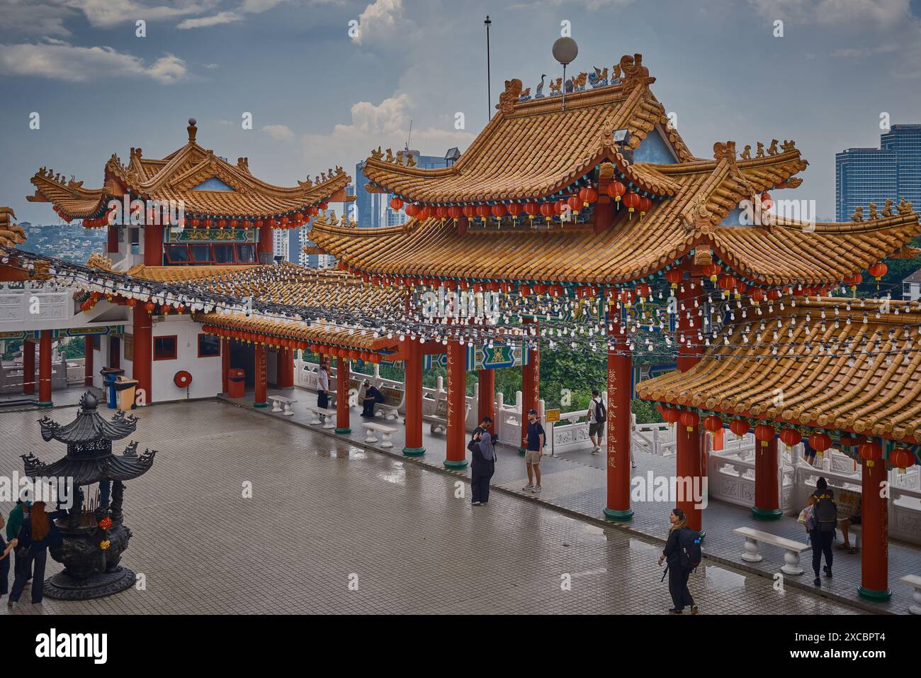 Thean Hou Temple in Kuala Lumpur, Malaysia is a six-tiered temple of ...