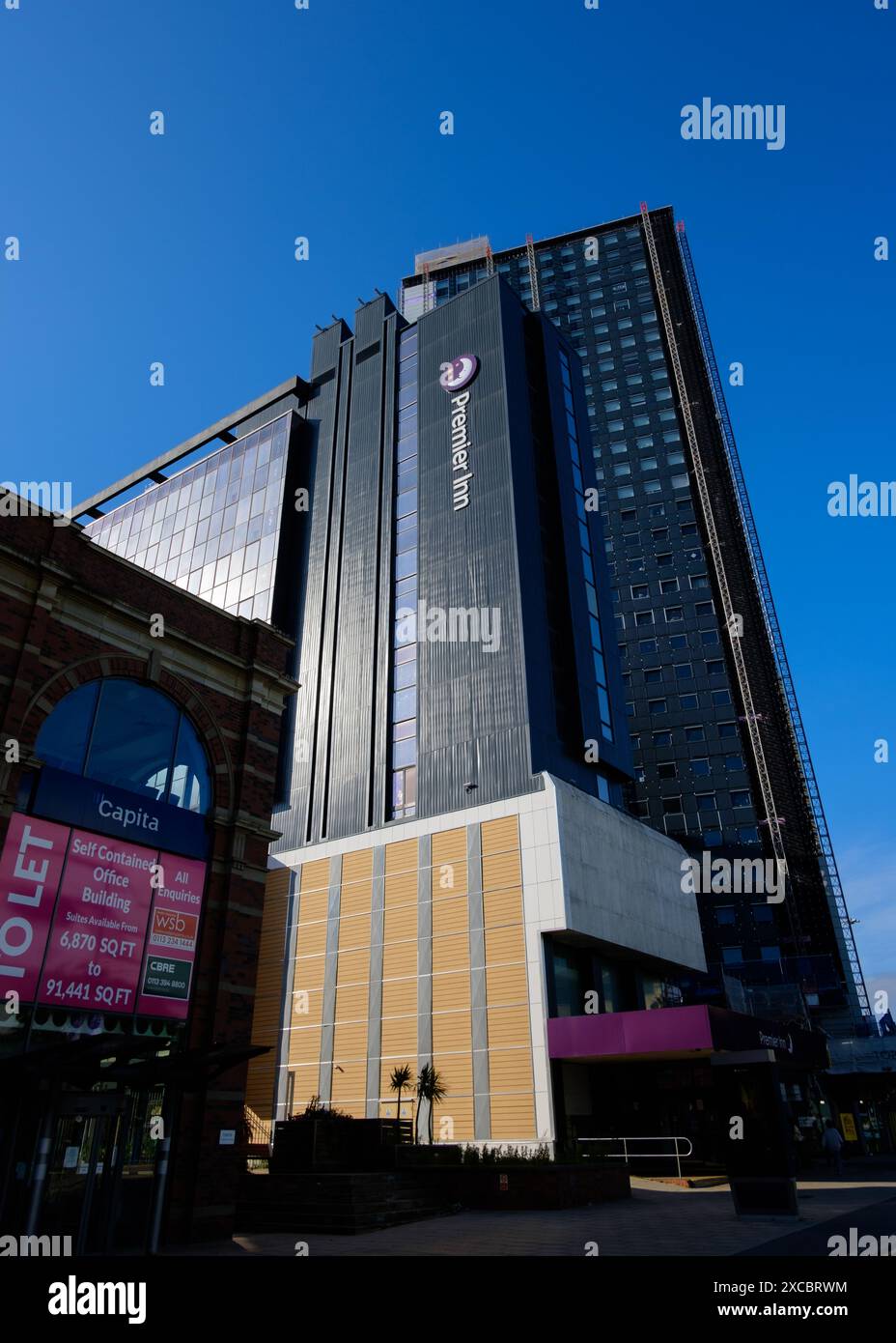 Leeds England: 2nd Jun 2024: Premier Inn hotel at Leeds First Direct ...