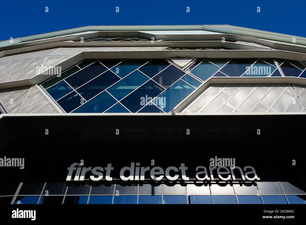 An exterior view of the Leeds First Direct Arena on a sunny day ...