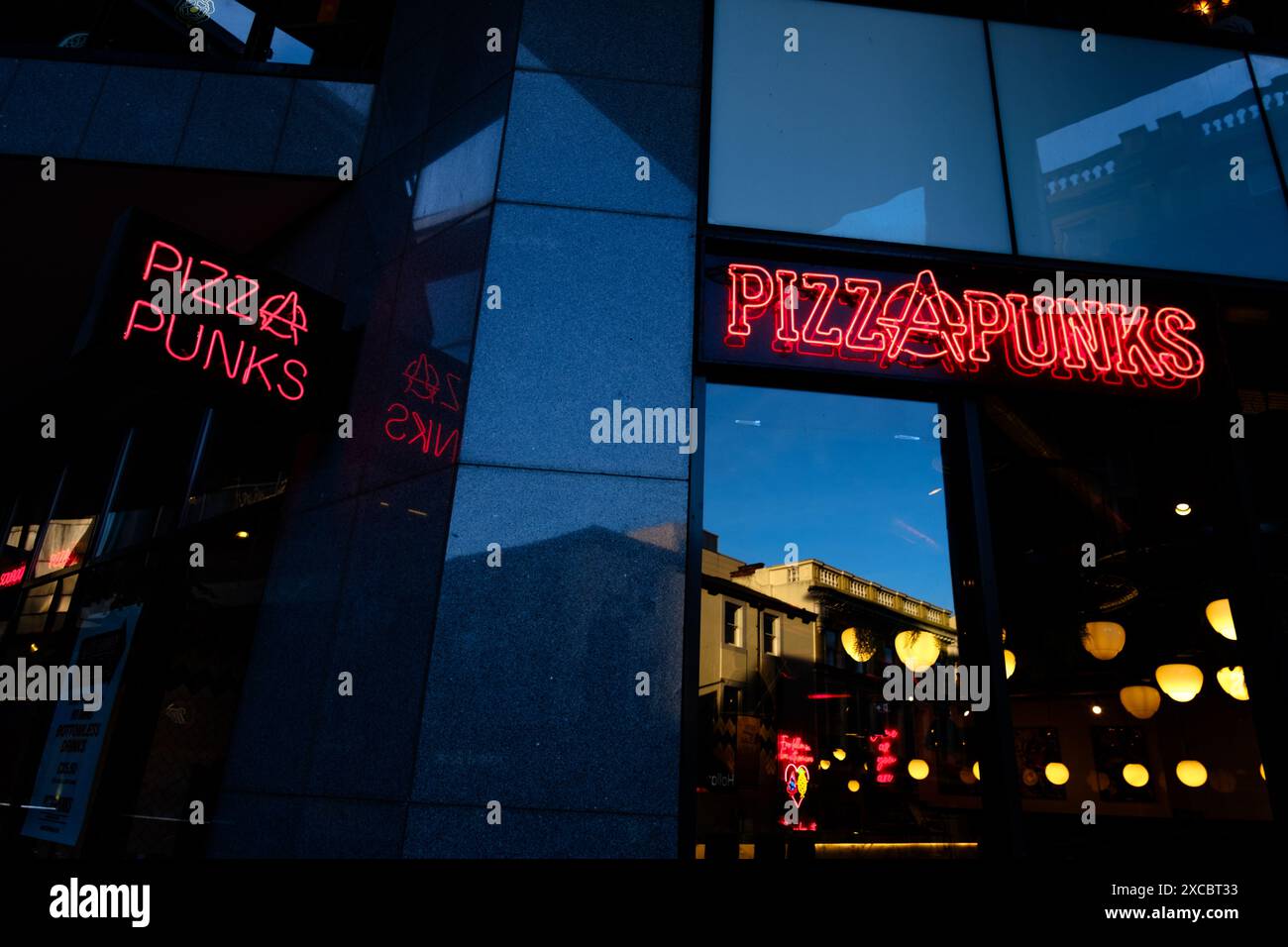 Leeds England: 2nd Jun 2024: Pizza Punks cool hipster restaurant ...