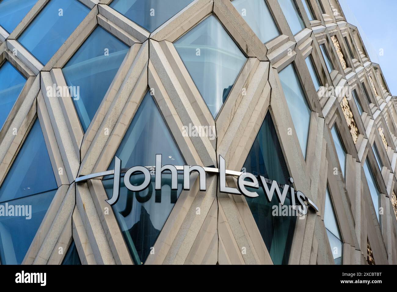 Leeds England: 3rd Jun 2024: A street-level view of the John Lewis ...
