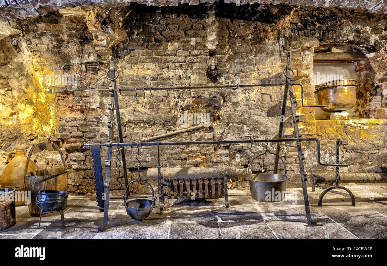 Athelhampton Hall, Athelhampton, Dorset, England, UK - interior view of ...