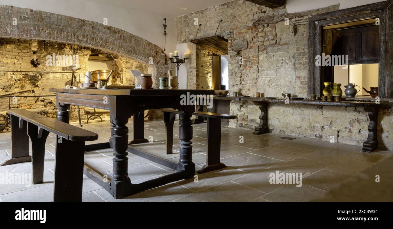 Athelhampton Hall, Athelhampton, Dorset, England, UK - interior view of ...