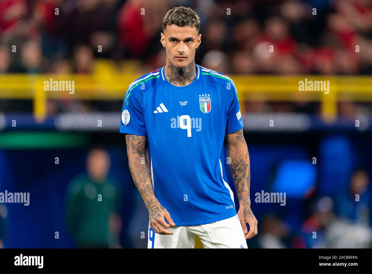 DORTMUND, GERMANY - JUNE 15: Gianluca Scamacca of Italy looks on during ...