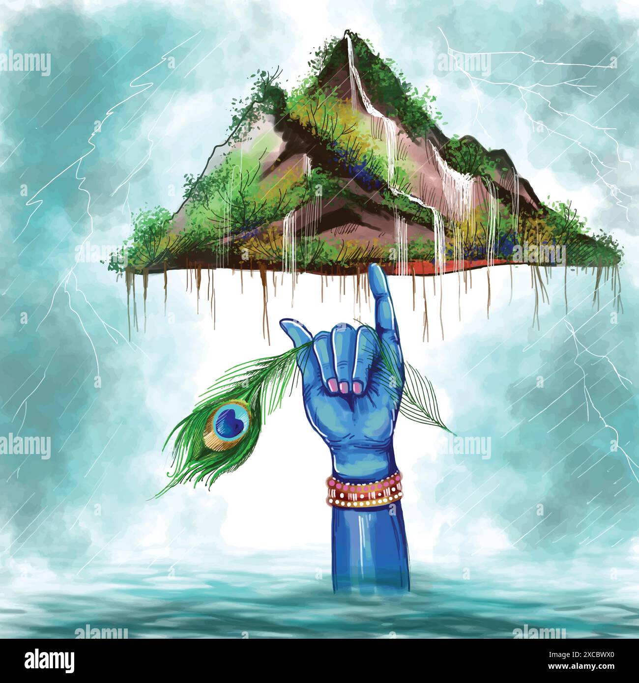 Govardhan parvat hi-res stock photography and images - Alamy