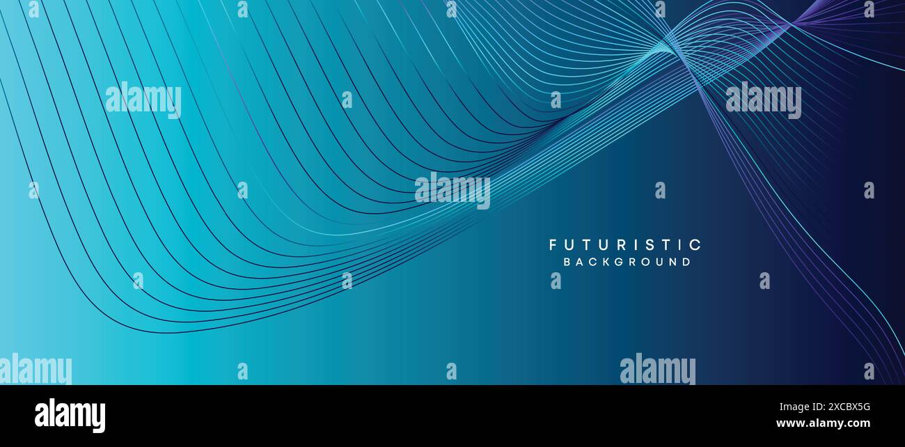 Abstract Peacock Blue, Ocean Blue Technological Modern Flowing Wave ...