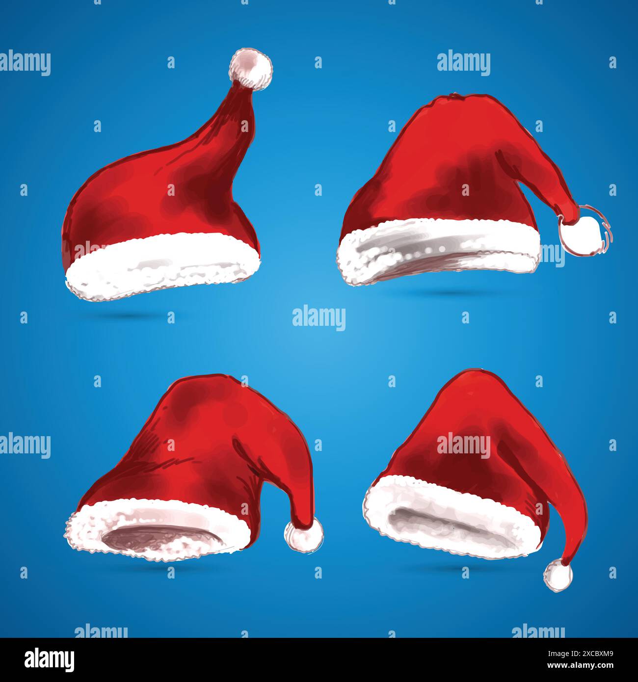 Beautiful realistic santa hat set design Stock Vector Image & Art - Alamy