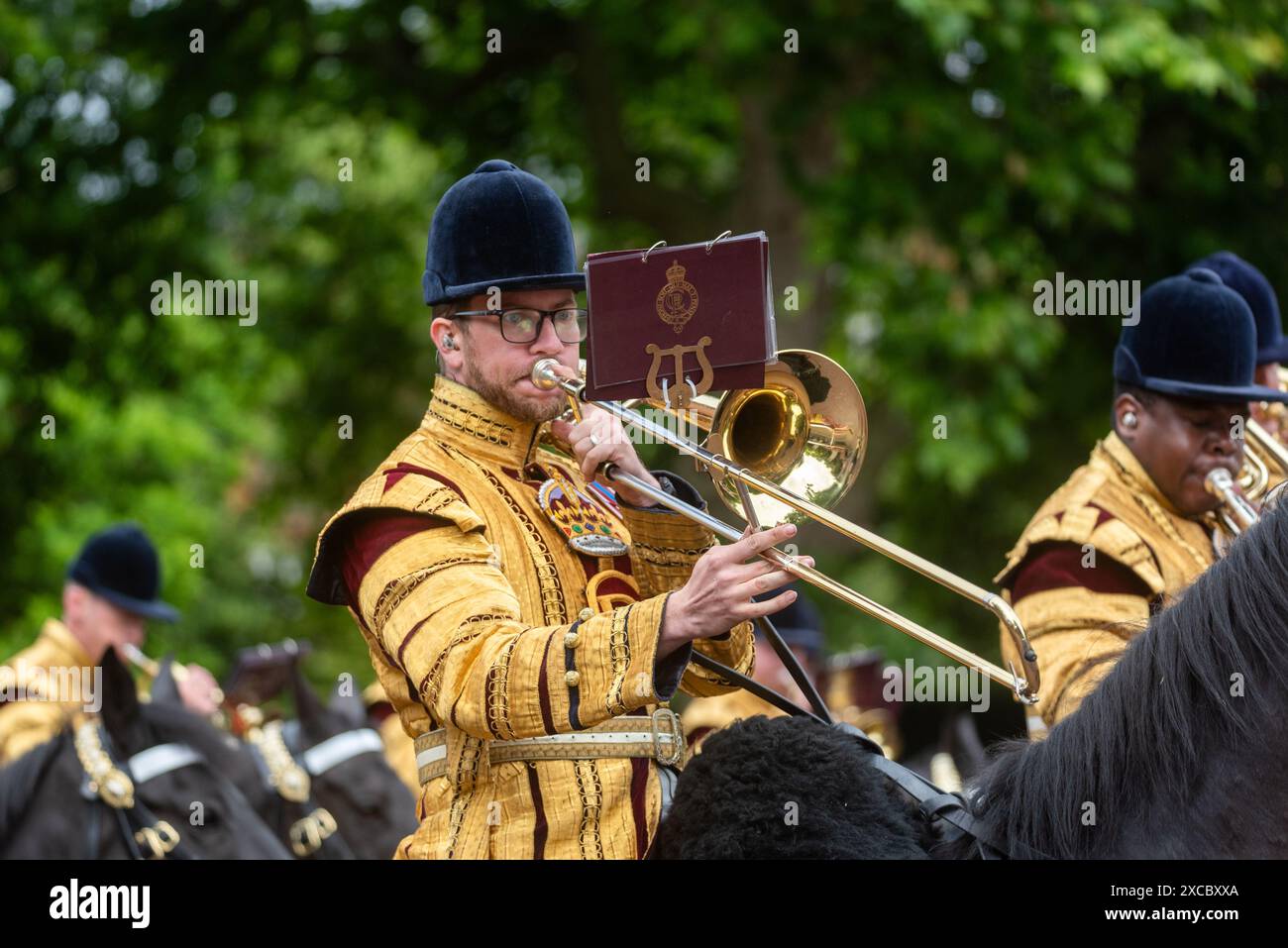 Mounted Band of the Household Cavalry at Trooping the Colour 2024 in ...