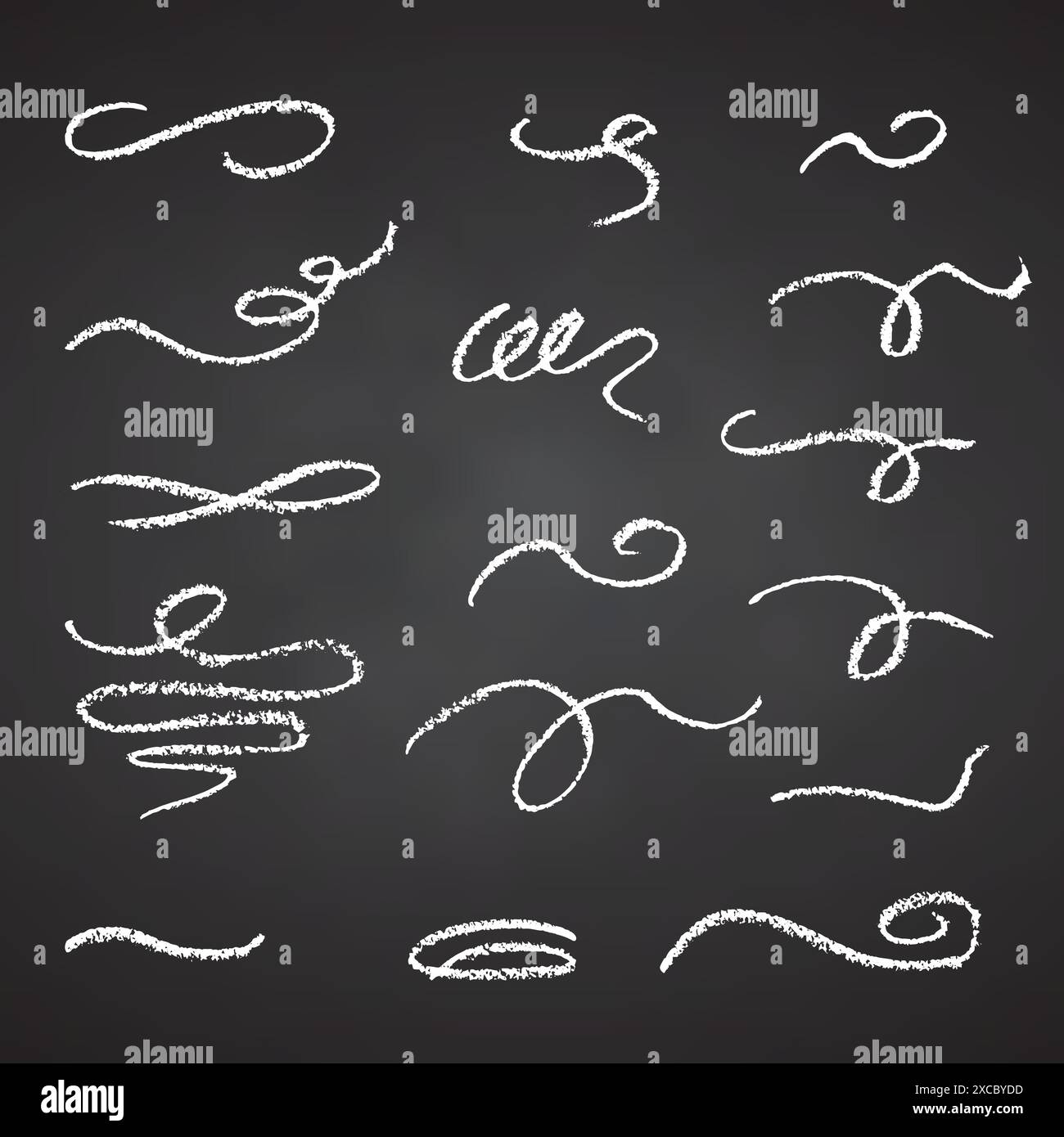 Charcoal pencil hand drawing curly lines. Swishes, swashes, swoops ...