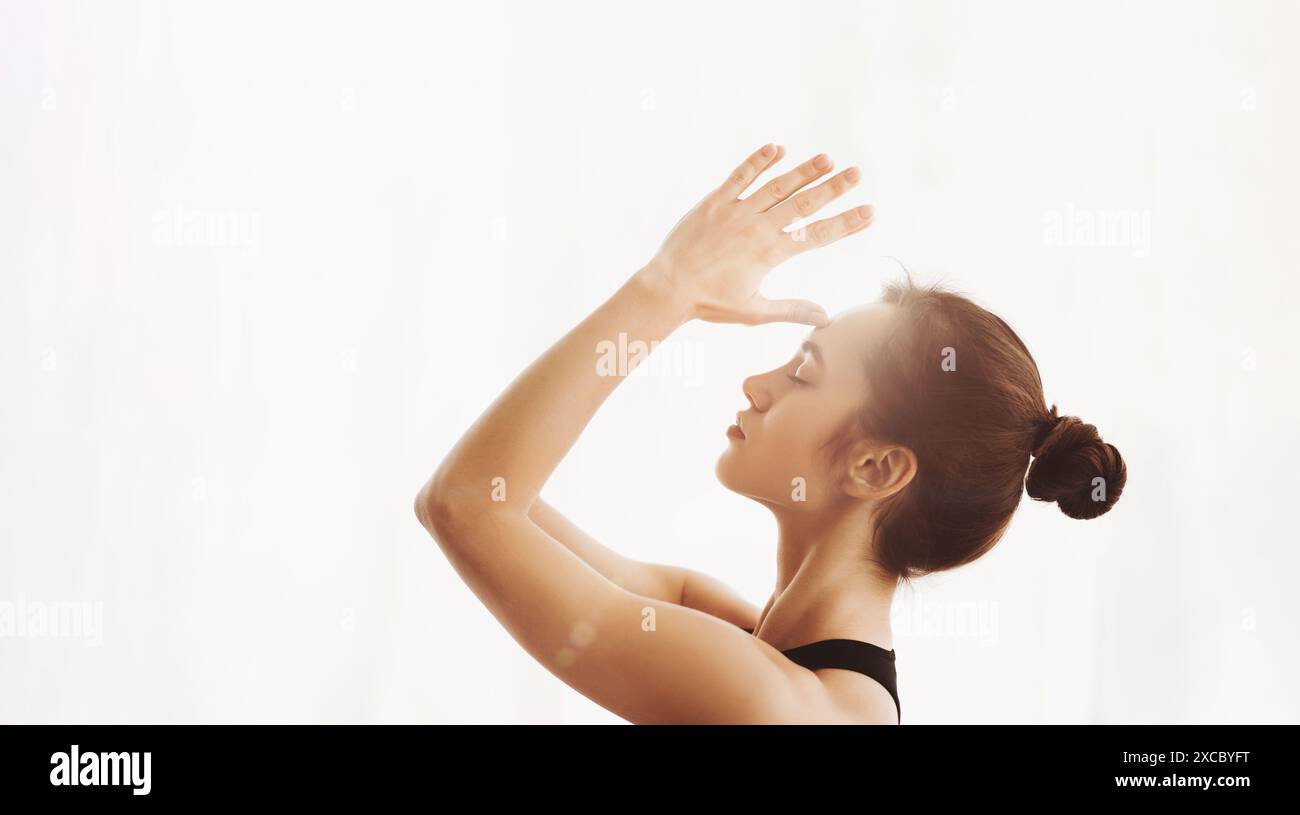 Woman hands up surrender hi-res stock photography and images - Alamy