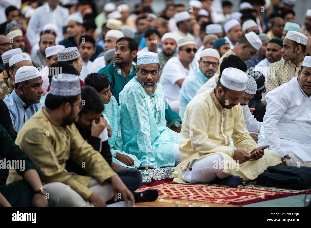 Madrid, Spain. 16th June, 2024. Muslim community in Madrid gathered for ...