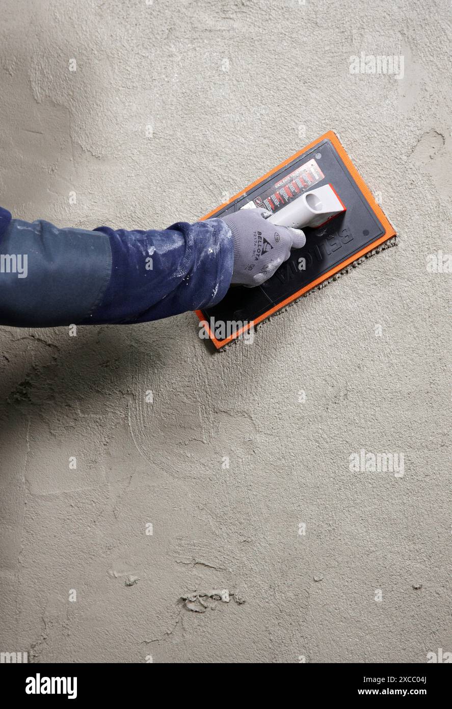 Roughcast, grout float, new homes under construction, construction site ...