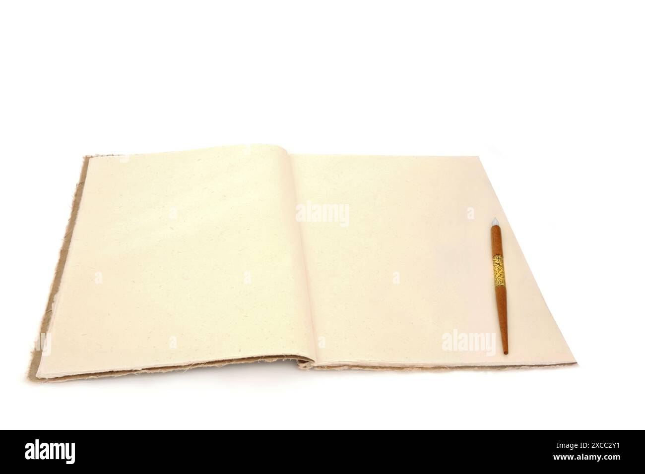 Retro writing equipment with ink nib pen, and hemp notebook stationery ...