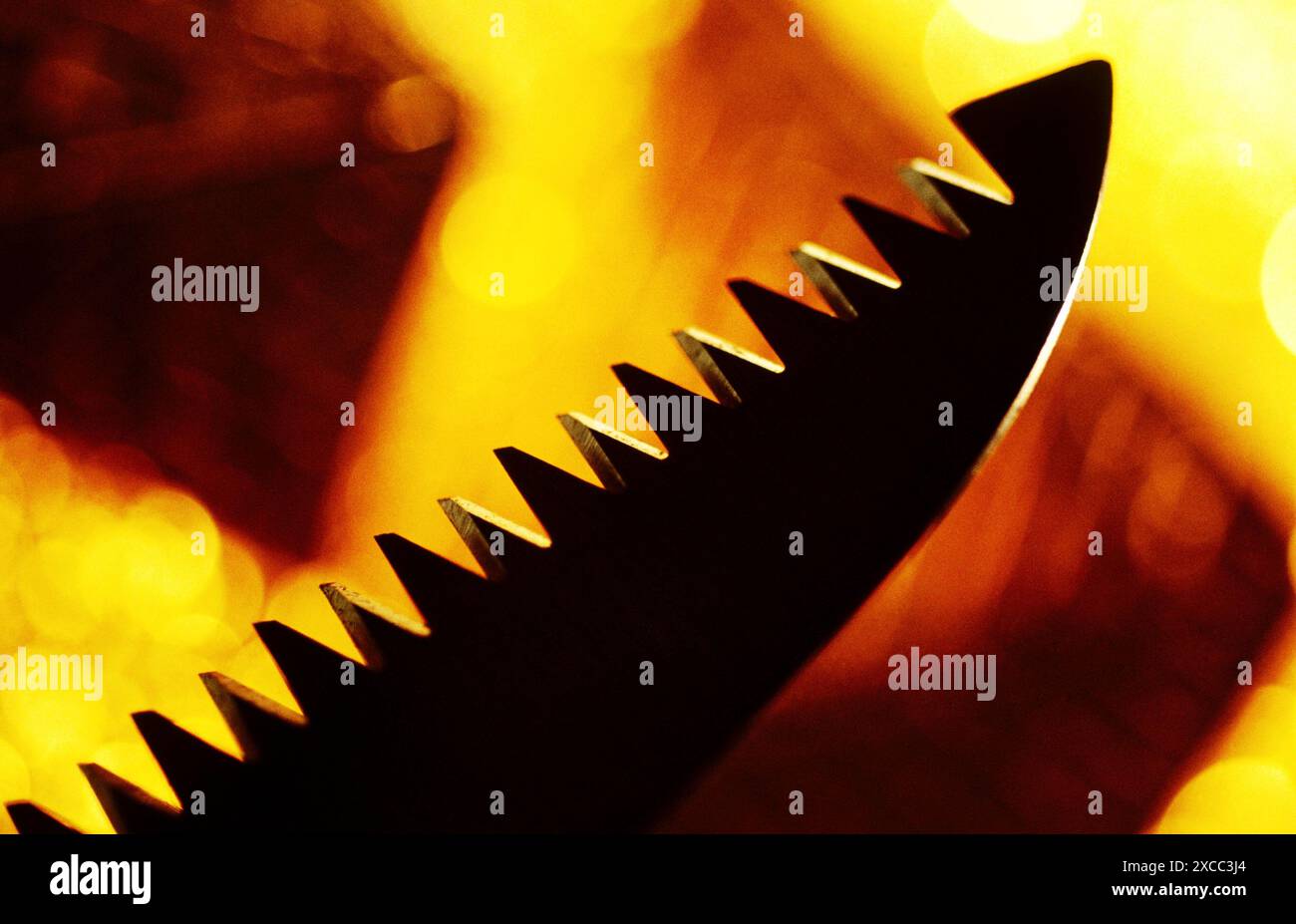 Pruning saw teeth, heat treatment Stock Photo - Alamy