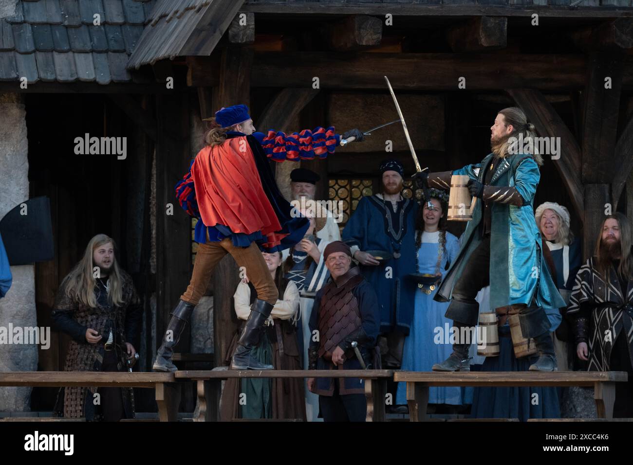 15 June 2024, Mecklenburg-Western Pomerania, Ralswiek: Actors Viktor ...