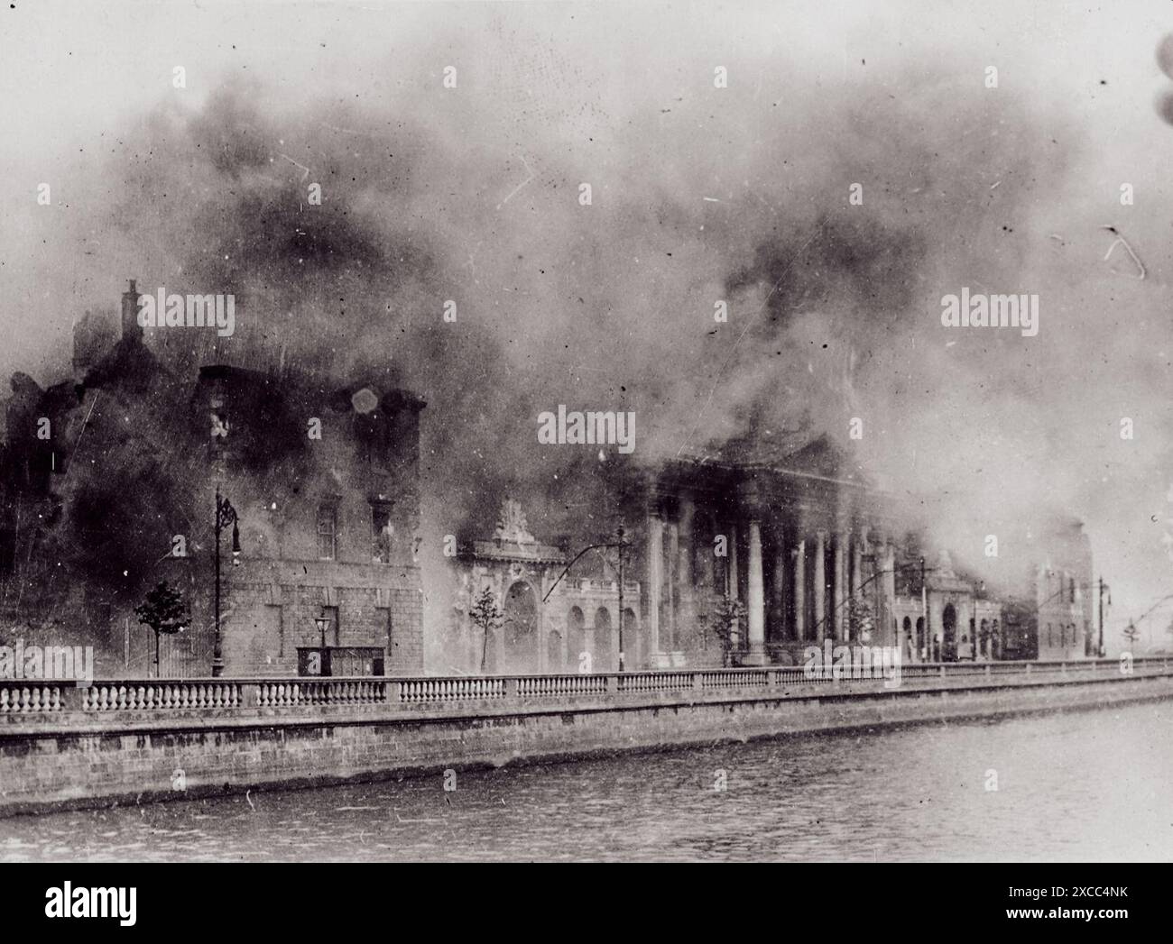The Four Courts in Dublin during the Battle of Dublin. The building had ...