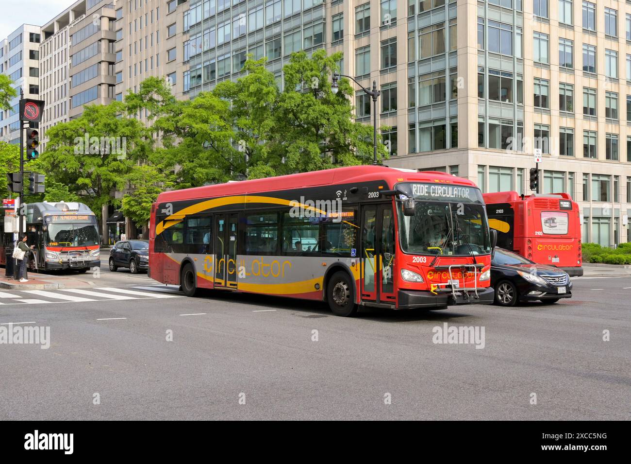 Washington DC, USA - 30 April 2024: Metrobus public service bus driving ...